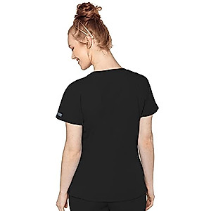 Med Couture Women's 'Peaches Collection' Rangal Scrub Top, Black, Large