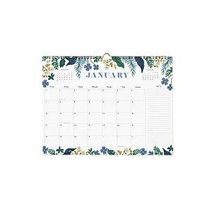 RIFLE PAPER CO. 2024 Appointment Calendar | 12 Month Dated Calendar, Space for Daily Engagement and Monthly Notes, Double Spiral with Center Notch for Easy Hanging (12" L x 16" W), Blossom