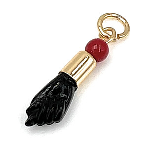Dainty Gold Plated Azabache Figa Hand Protection Jewelry - Black