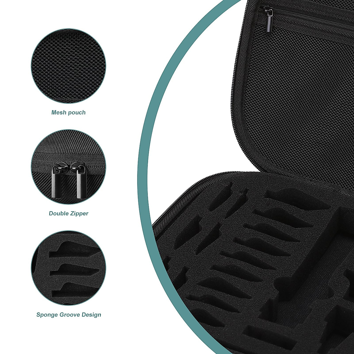 MOSISO Hard Travel Carrying Case Compatible with Philips Norelco Multigroom Beard Trimmer Series 7000, MG7750/49, Waterproof Shockproof EVA Organizer Storage Bag with Handle & Cleaning Brushes, Black