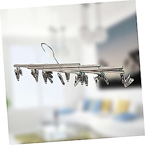 Alipis Foldable Laundry Rack Collapsible Hangers Clothes Drying Rack Clothes Hanger Stainless Steel Clothes Hanger Coat Hanger Stainless Steel Silver Drying Rack Foldable Clothes Hanger