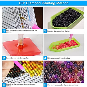 6 Sets Diamond Painting Kit, 5D Adult Diamond Art Circle Full Diamond Painting Kit, Diamond Digital Painting Kit, Gemstone Art Painting Kit, DIY Diamond Painting Beginner Kit (11.8x15.7 inches)