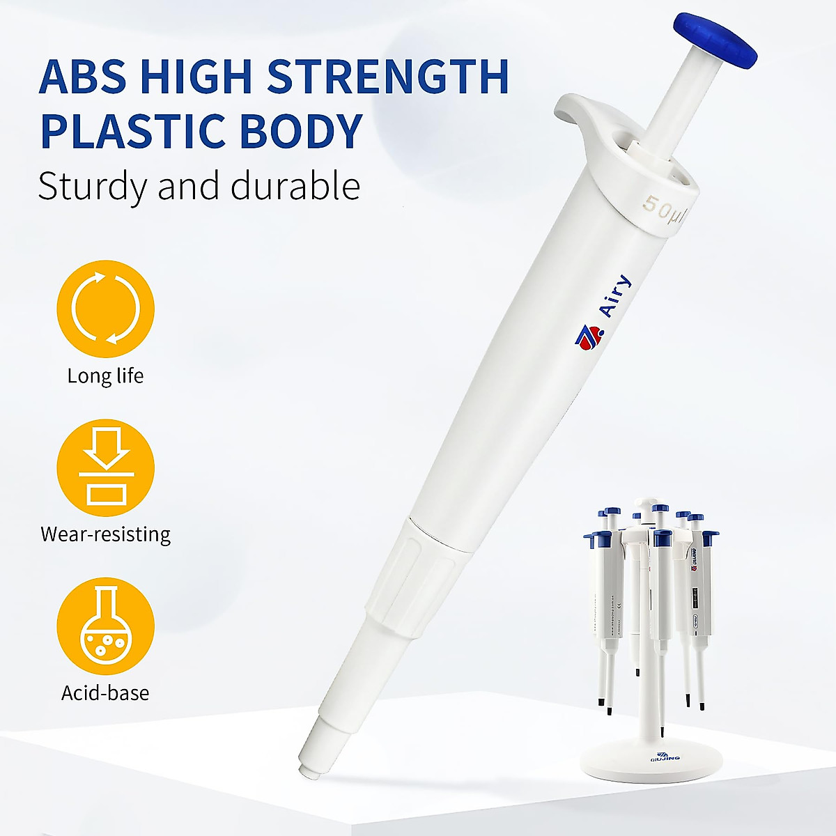 50μl Pipettor Pipette MicroPipette, Single-Channel Manual Adjustable Variable Volume Pipettes, Autoclavable pipettor, Micropipette, Variable Volume for Scientific and Home Use