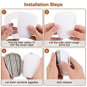 Teyio 6001 Filter Cartridges for Respirator Mask with Filters, Dust-Proof, Painting-Proof, Organic Vapor, Pollen and Chemical Cartridges Brown