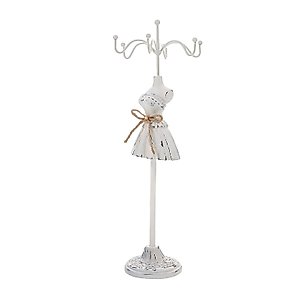 NUOBESTY Mannequin Jewelry Stand Makeup Containers Necklace Display Stand Desktop Jewelry Rack Necklace Display Rack Choker Necklaces for Princess Doll Earring Hoop Miss Resin Unique