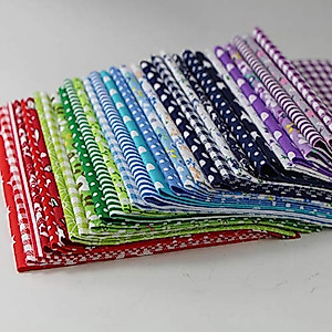 aufodara 30pcs Colorful Fabric Cotton Craft Fabrics Bundles Squares Patchwork 10"x10" (25cm x 25cm) Quilting DIY Handmade Sewing Scrapbooking