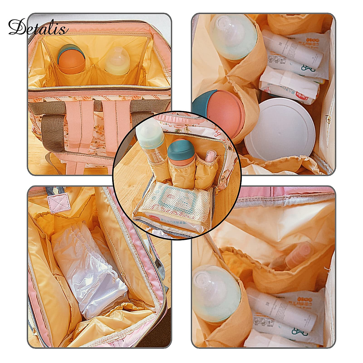 bliblisa Personalized Chickens Diaper Bag with Name Nappy Bags Travel Casual Mummy Backpack for Mom Girl Boy