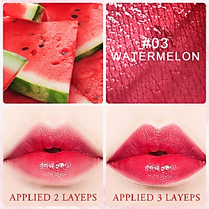 4 Colors Lip Tint Stain Set, Watery Lip Tint Mini Liquid Matte Lipstick, Lip Stain Long Lasting Waterproof, Korean Lip Gloss Moisturizing Natural, Multi-Use Lip and Cheek Tint, Lightweight Non-sticky