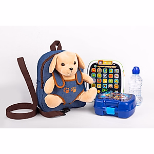 Cute Dog Toy Toddler Backpack with Leash – Kids Stuffed Animal Toy Backpack for Boy Girl – Kids Backpacks for Boys and Girls 2 3 4 5 Years Old with Plush Toy (Puppy)