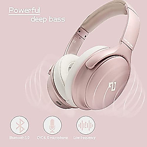 INFURTURE CH1 Kids Headphones with Microphone Pink Active Noise Cancelling Headphones Bluetooth Kids Headphones