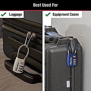 Master Lock Padlock, Set Your Own Combination TSA Locks for Luggage, Travel Zipper Lock with Cable Shackle is 1-3/16 in. Wide, Colors May Vary, 4688T, 2 Count (Pack of 1)