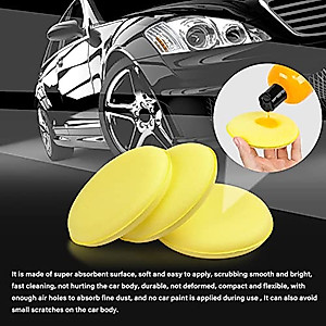 Foam Car Wax Applicator Pad - PSLER Foam Applicator Pads Detailing Round 4 inch Polishing Sponges for Car Wax Applicator Pad 24 Pack-Yellow