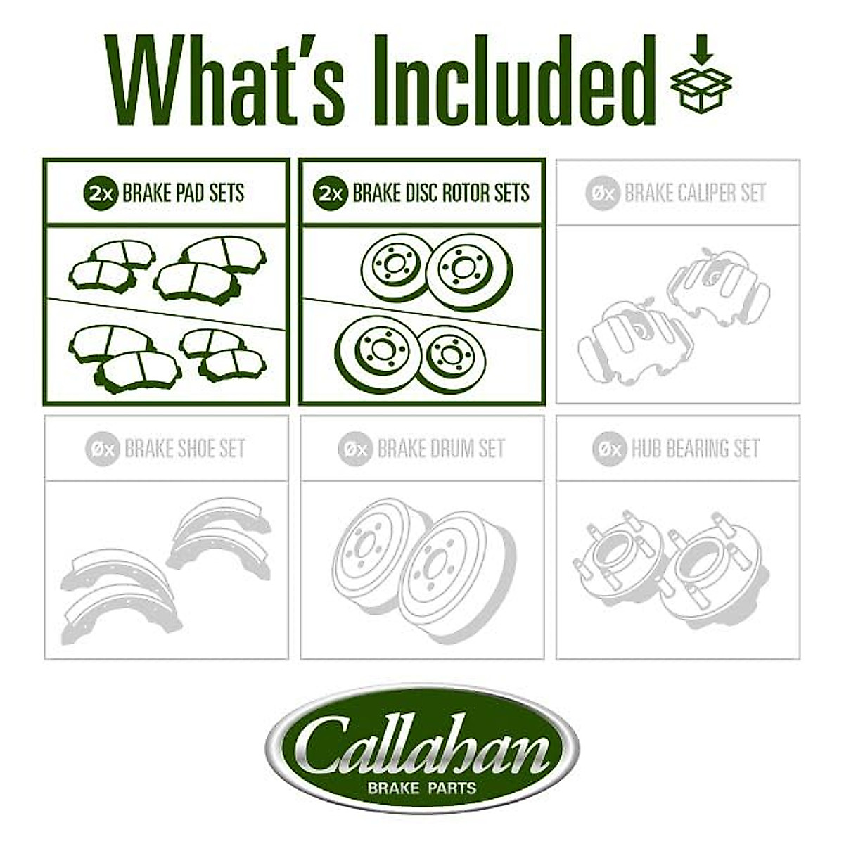 Callahan Brake Parts Brake Kit for Volvo S60 2015-2018, Volvo S80 2015-2016, Volvo V60 2015-2018, Volvo XC70 2008-2016 Front and Rear Replacement Brake Rotors with Ceramic Brake Pads EBYK045102