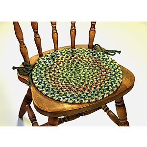 Katherine Multi Chair Pads, 15 by 15-Inch, Sage, Set of 4