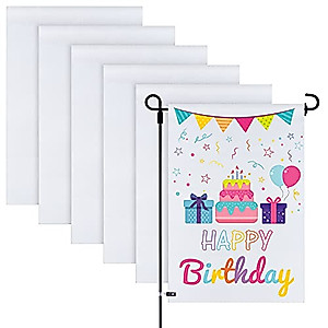 KUUQA 6Pcs Blank Garden Flags, 12Inch x 18Inch Double Sided Garden Flags DIY White Outdoor Yard Flags for Patio Garden Yard Outdoor Home Decorations