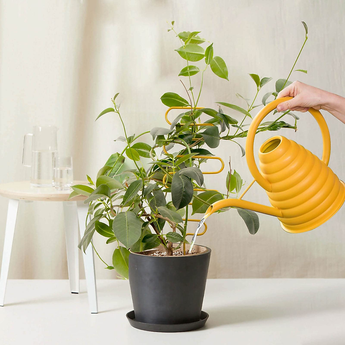 4 Pcs Small Metal Plant Trellis for Indoor Potted Plants, Mini Gold Trellis for Climbing Plants Indoor, House Plant Trellis Indoor Plant Support Stake for Small Planter