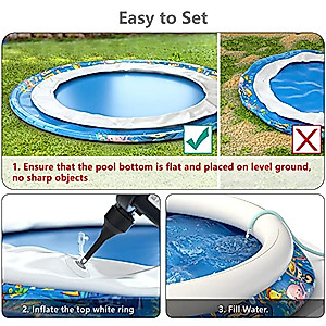 Jasonwell Inflatable Kids Kiddie Pool - Wading Pool for Toddler Durable Swimming Pool Family Above Ground Pool Summer Outside Round Pools for Children Adults Garden Backyard (80.7Wx18.5H)