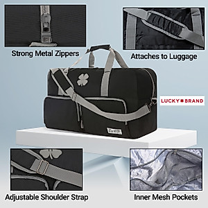 Lucky Travel Duffel Bags 65L, Gym Bag, Travel Bag & Large Duffle Bag for Men, Foldable Overnight Weekender Bags for Women & Men with Adjustable Shoulder Strap, Black