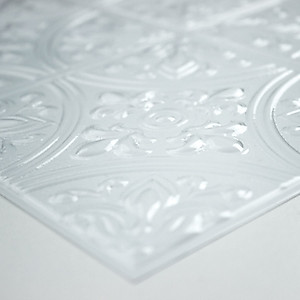 RoomMates TIL5014FLT Bright White Tin Tile Peel and Stick Backsplash