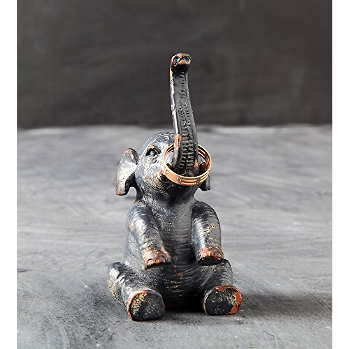 Creative Co-Op Pewter Elephant Ring Holder