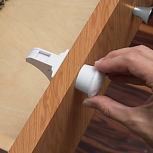 Enovoe Magnetic Cabinet Locks for Babies - 12 Locks and 2 Keys - Baby Proofing Cabinets and Drawer Locks for Toddlers - Child Safety Cabinet Kitchen Locks - Easy Install, No Drill, Tools or Screws