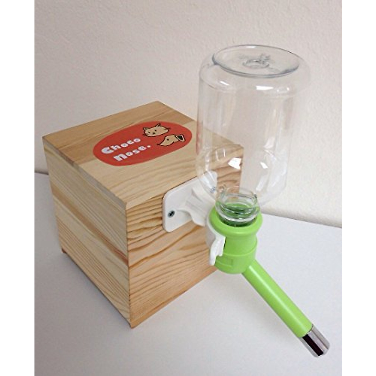 Choco Nose Patented No-Drip Dog Water Bottle/Feeder for Dogs/Cats and Other Small-Medium Sized Animals - for Cages, Crates or Wall Mount. 10.2 Oz. Mess Free Leak-Proof Nozzle 16mm. Apple Green (C590)