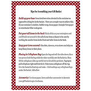 Gift Basket Making Kit Do It Yourself Diy Build Your Own Gift Basket Matching Supplies Market Tray Basket Cellophane Bag Shredded Crinkle Paper Ribbon Pull Bow (RED AND WHITE, X-LARGE)