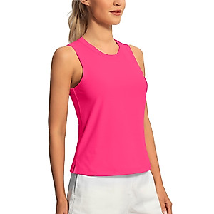 Hiverlay Workout Tank Tops for Women Sleeveless Athletic Cropped Tank Top Sports Gym Muscle Running Shirts Barberry M