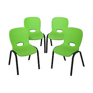 Lifetime 80473 Kids Stacking Chair (4 Pack), Lime Green