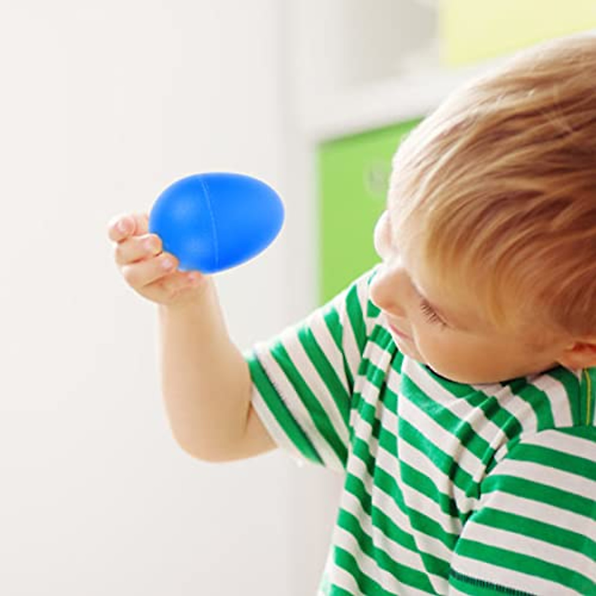 Operitacx 10pcs Egg Shakers Percussion Musical Maracas Egg Balls Colored Eggs Toy Montessori Sound Making Shakers Christmas Stocking Stuffers for Kids Music Learning DIY Painting