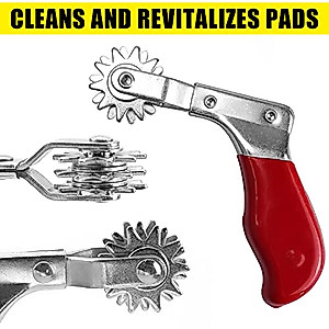 POLIWELL Wool Buffing Pads 7 Inch Set 100% Wool Buffing Pad Hook and Loop 3Pack, 5/8-11T Shark Backing Pad Kit, Cleaning Spur Tool + 7” Waxing Bonnet Pads 3pcs for Compound Cutting & Polishing, 9Pack