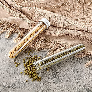 60 Pack 45 ml Plastic Test Tubes with Caps, Candy Tube Containers 140x25mm, Clear Test Tubes for Candy, Plastic Test Tube Container for Scientific Experiments, Party Favors, Bath Salts, Storage Tube