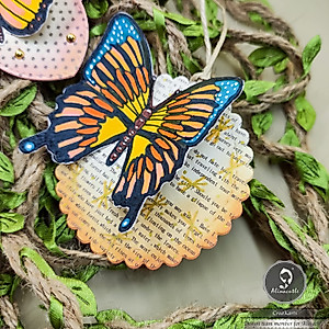 Alinacutle Layering Butterfly Stencil with Metal Die Cuts Dies Plastic Stencils Painting Stencils Template for Card Making DIY Painting on Wood Wall Furniture Decor