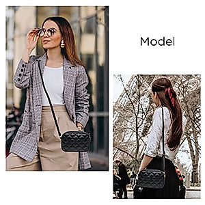 Small Quilted Crossbody Bags for Women, Double Top Zipper Shoulder Bag Lightweight Purses Handbags with Tassel