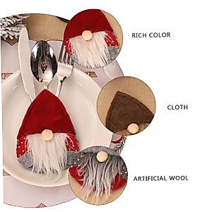 BESTOYARD 12 Pcs Cutlery Set Norse Decor Nativity Ornaments for Kids Xmas Kids Cutlery Wine Bottle Decor Forks Bag Mini Bottles Tableware Holder Elder Sweden Christmas Artificial Fur