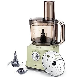 Bear Food Processors, 800W Multifunctional Vegetable Chopper & Meat Grinder for Slicing, Shredding, Puree and Dough, Professional Blenders for Kitchen, with 7 Cup Easy-clean Bowl, Reversible Disc, Chopping Blade and Dough Blade