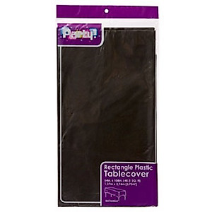 BLACK Plastic Table Covers, 54x108" (2-pack)