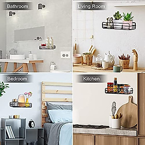 GIVIMO Shower Caddy with Powerful Adhesive No Drilling Shower Shelves Wall Mounted Shower Organizer Black Bathroom Shower Rack Perfect Shower Caddy Shelf for Your Daily Use