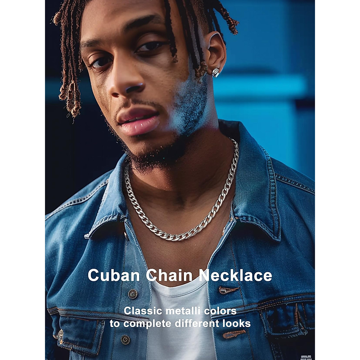 Silver Curb Chain 9mm Chain Stainless Steel Choker Necklace Mens Father's Day Gift