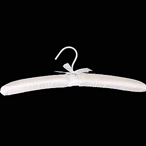 MXIAOXIA 5 X White Satin Padded Clothes Hook HangerBeautiful and Easy to Use Tie Clip for Home Closet Storage