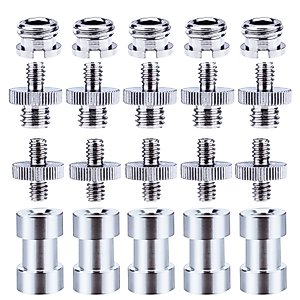Sunmns 1/4 Inch and 3/8 Inch Converter Threaded Screws Adapter Mount Set for Camera/Tripod/Monopod/Ballhead, 21 Pieces