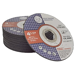 Benchmark Abrasives 4-1/2" Quality Thin Cut Off Wheel Metal & Stainless Steel 0.040" Thick 7/8" Arbor, Aluminum Oxide Cutting Wheel, Grinding Wheel - 25 Pack
