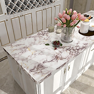 VIOPVERY White Marble Wallpaper Peel and Stick 15.7"x393" White Wall Paper Pull and Stick Contact Paper for Countertops Waterproof Self-Adhesive Marble Contact Paper for Kitchen Desk Cabinet Decor