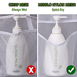 MISSLO Shower Caddy Organizer 5 Pockets + Mesh Shower Organizer Hanging 15 Pockets Over the Door