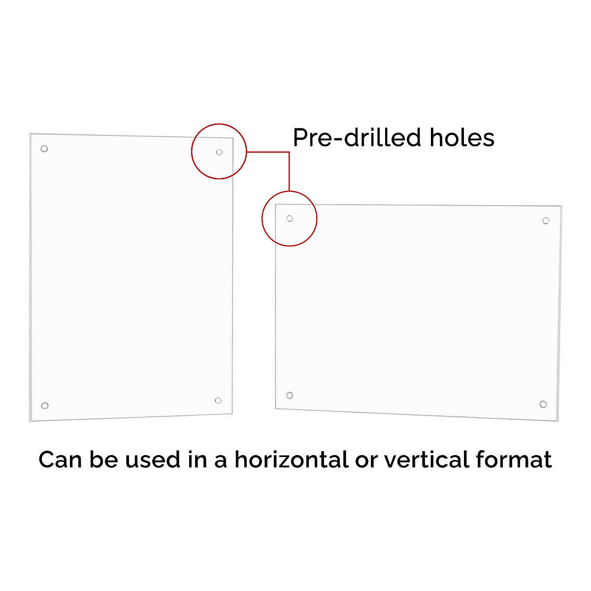 3 Pack Clear Acrylic Wall Protector with Pre Drilled Holes 5" x 7" Protective Plate 5/64" Thick Business or Home Use Dirty Hand and Fingerprint Shield by Marketing Holders