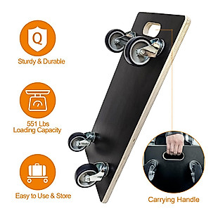 Double Rhombus 2 Pcs Wood Platform Dolly, 551 Lbs Capacity Moving Dolly Heavy Duty Furniture Dolly 4 Wheels Rectangle Multifunctional Mover Carrier for Piano Furniture Couch Washing Machine Fridge