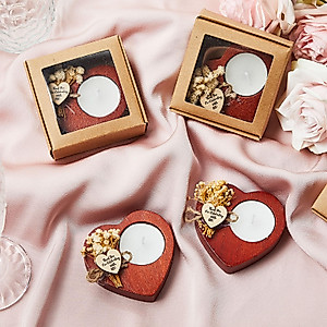 Otuuz Wedding Candle Bulk Bridal Shower Candles Rustic Wedding Favors for Guests Bulk Wedding Gifts Candles for Anniversary,Engagement, Party Favors Decor(Deep Wood Color, 50 Pcs)