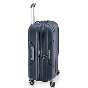 DELSEY PARIS Clavel Hardside Expandable Luggage with Spinner Wheels, Blue Jean, Checked-Medium 25 Inch