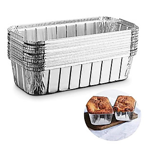 20 Pack Aluminum Foil Loaf Pans 8x4 Inches - Heavy Duty 22 OZ Disposable Bread Baking Trays Perfect for Cooking, Meatloaf, Cake, Lasagna | Portable Aluminum Tins for Oven Use Roasting and Food Storage