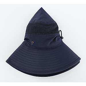 Home Prefer Mens Sun Hat Wide Brim Bucket Hat UPF 50+ Sun Protection Hat for Outdoor Fishing Hunting Camping Beach Safari Hat Navy Blue